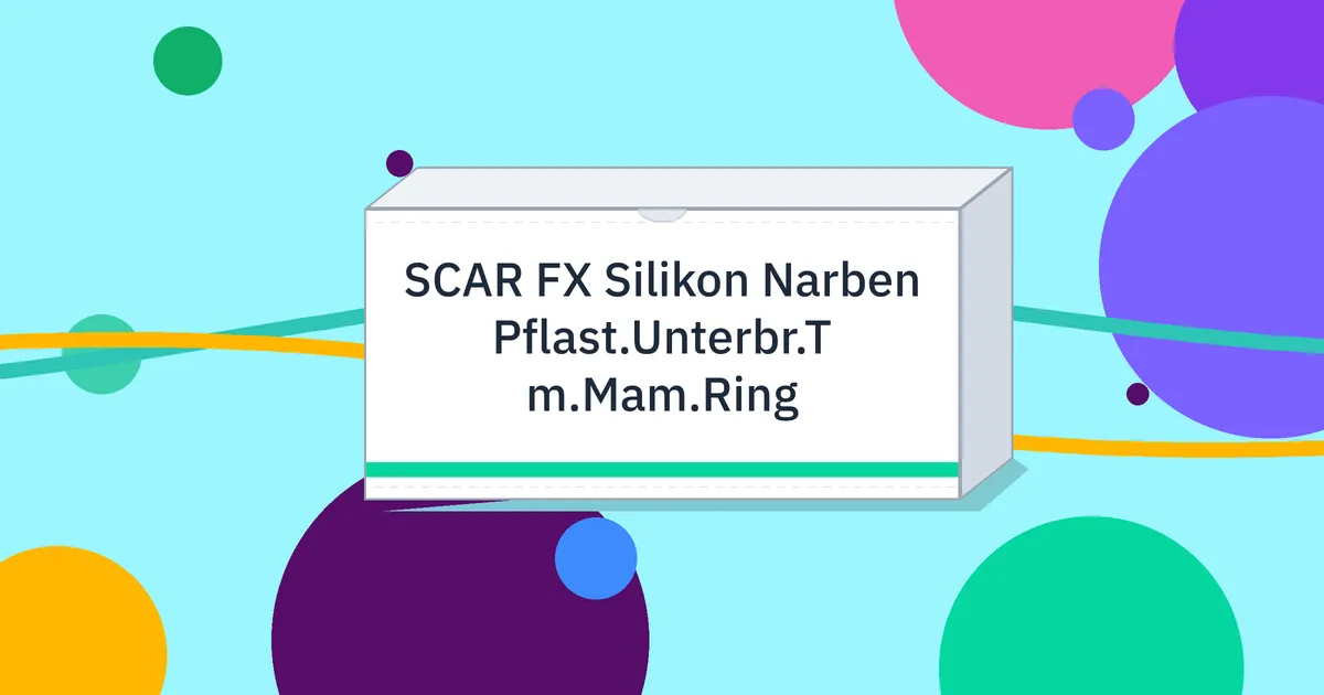 Symbolbild: Packung mit der Aufschrift SCAR FX Silikon Narben Pflast.Unterbr.T m.Mam.Ring (PZN 02954956) – Verfügbarkeit und Bezug in Apotheken in Frankfurt am Main