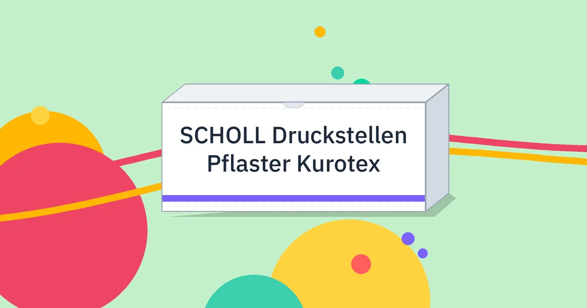Symbolbild: Packung mit der Aufschrift SCHOLL Druckstellen Pflaster Kurotex (PZN 20614075) – Verfügbarkeit und Bezug in Apotheken in Frankfurt am Main