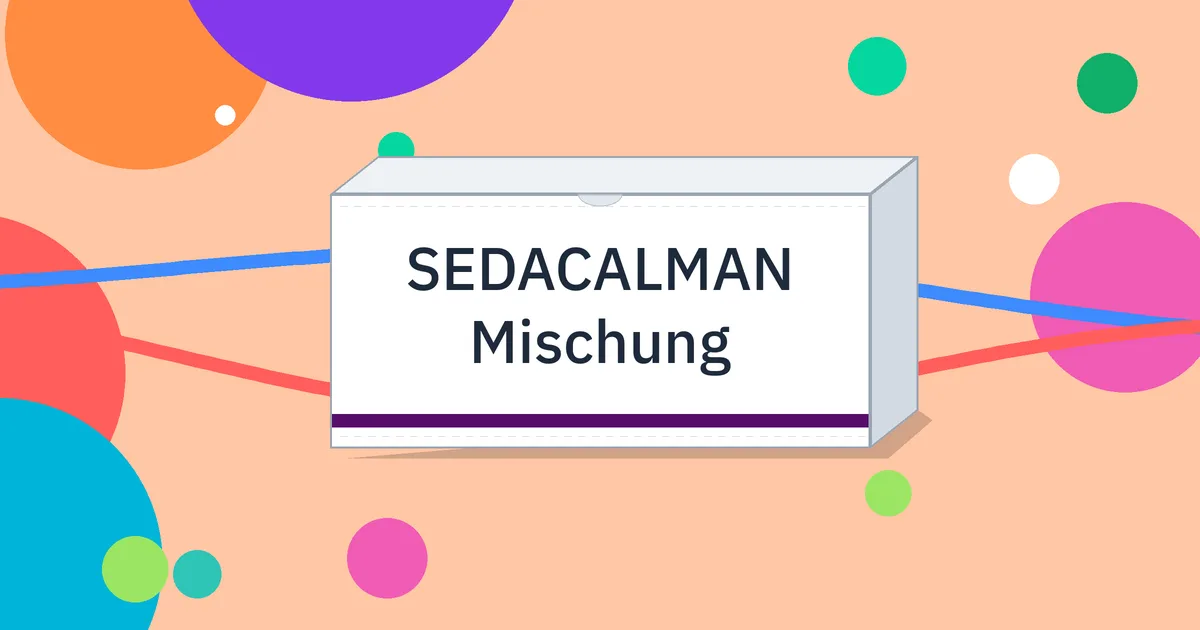 Symbolbild: Packung mit der Aufschrift SEDACALMAN Mischung (PZN 16198978) – Verfügbarkeit und Bezug in Apotheken in Frankfurt am Main