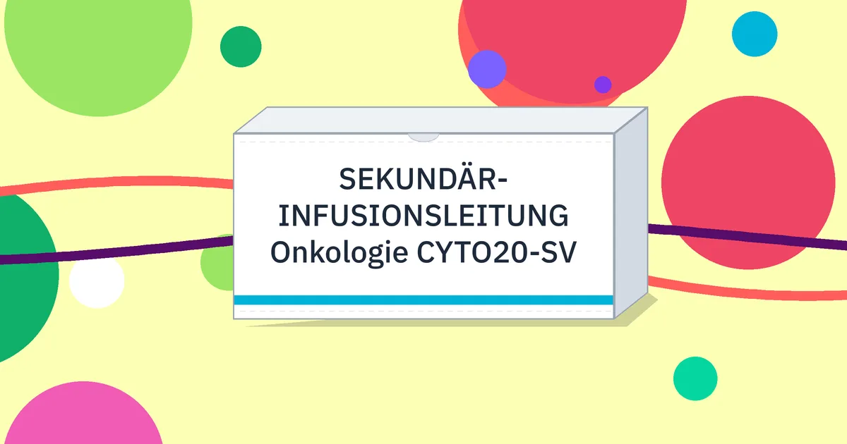 Symbolbild: Packung mit der Aufschrift SEKUNDÄR-INFUSIONSLEITUNG Onkologie CYTO20-SV (PZN 12413569) – Verfügbarkeit und Bezug in Apotheken in Frankfurt am Main