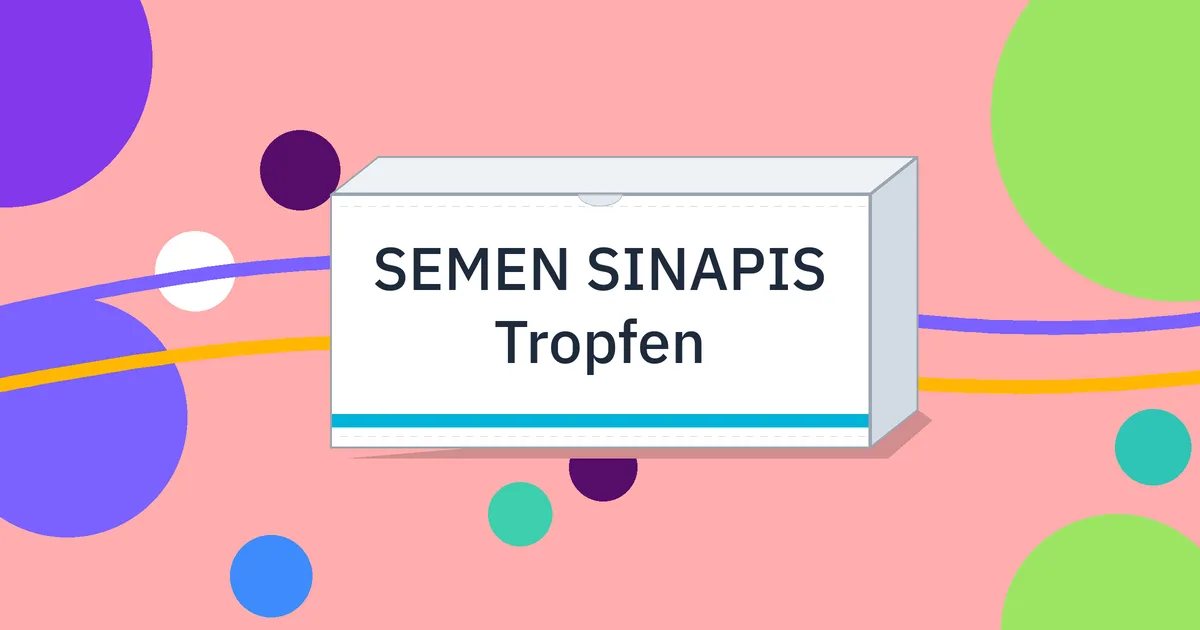 Symbolbild: Packung mit der Aufschrift SEMEN SINAPIS Tropfen (PZN 19554652) – Verfügbarkeit und Bezug in Apotheken in Frankfurt am Main