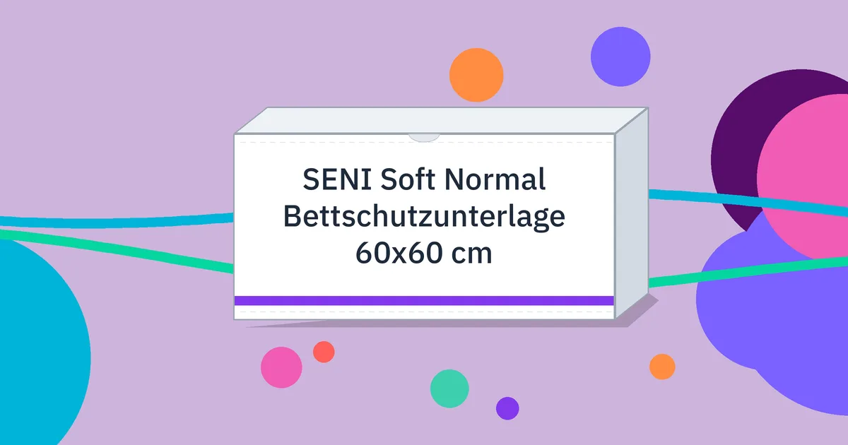 Symbolbild: Packung mit der Aufschrift SENI Soft Normal Bettschutzunterlage 60x60 cm (PZN 10341446) – Verfügbarkeit und Bezug in Apotheken in Frankfurt am Main