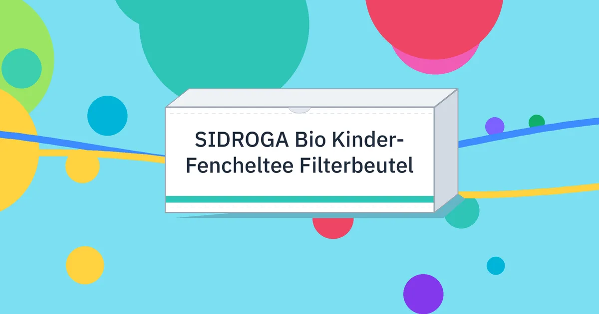 Symbolbild: Packung mit der Aufschrift SIDROGA Bio Kinder-Fencheltee Filterbeutel (PZN 00953935) – Verfügbarkeit und Bezug in Apotheken in Frankfurt am Main
