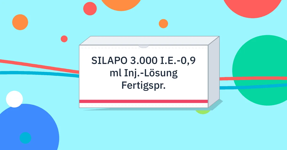 Symbolbild: Packung mit der Aufschrift SILAPO 3.000 I.E.-0,9 ml Inj.-Lösung Fertigspr. (PZN 02157220) – Verfügbarkeit und Bezug in Apotheken in Frankfurt am Main