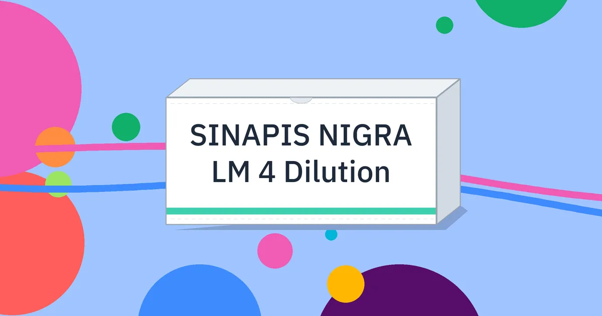 Symbolbild: Packung mit der Aufschrift SINAPIS NIGRA LM 4 Dilution (PZN 13190976) – Verfügbarkeit und Bezug in Apotheken in Frankfurt am Main