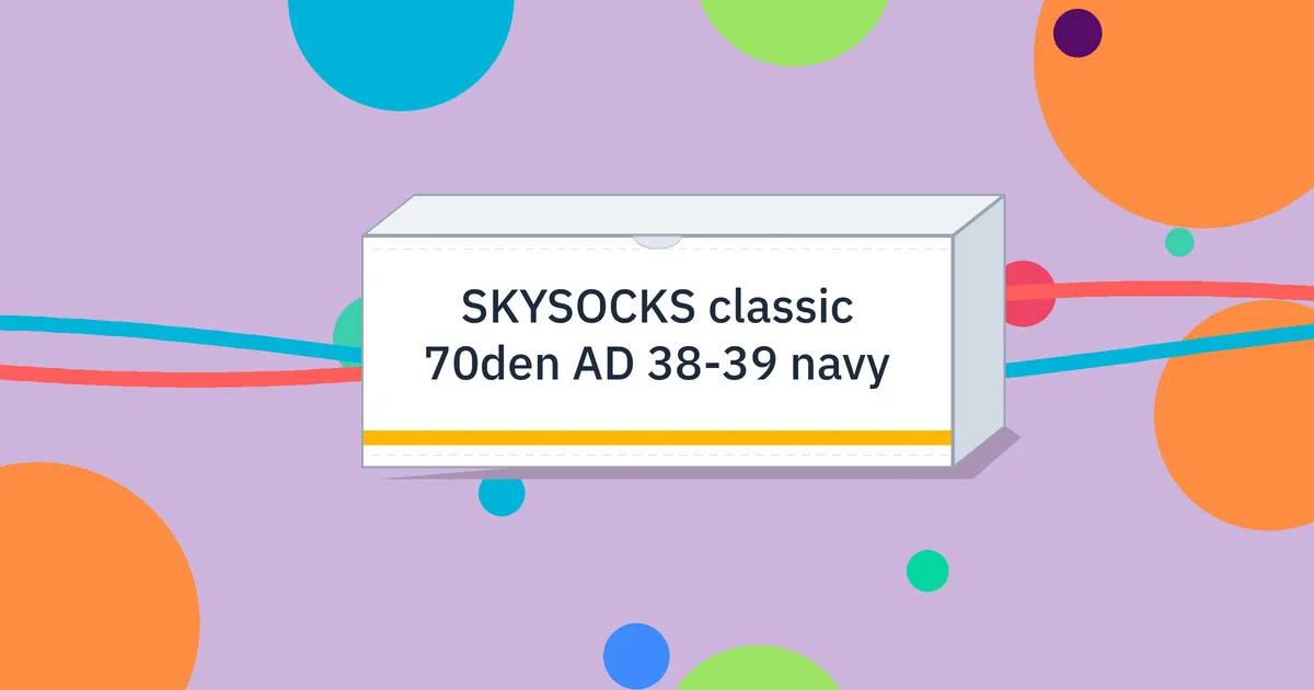 Symbolbild: Packung mit der Aufschrift SKYSOCKS classic 70den AD 38-39 navy (PZN 18663830) – Verfügbarkeit und Bezug in Apotheken in Frankfurt am Main