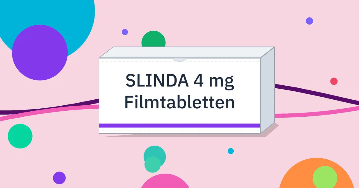 Symbolbild: Packung mit der Aufschrift SLINDA 4 mg Filmtabletten (PZN 11642210) – Verfügbarkeit und Bezug in Apotheken in Frankfurt am Main