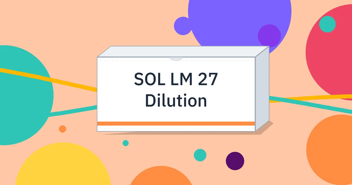 Symbolbild: Packung mit der Aufschrift SOL LM 27 Dilution (PZN 13192107) – Verfügbarkeit und Bezug in Apotheken in Frankfurt am Main
