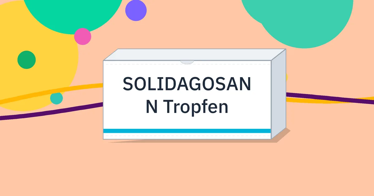 Symbolbild: Packung mit der Aufschrift SOLIDAGOSAN N Tropfen (PZN 04550625) – Verfügbarkeit und Bezug in Apotheken in Frankfurt am Main