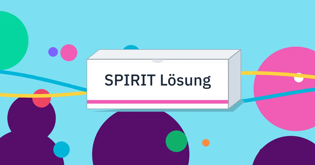 Symbolbild: Packung mit der Aufschrift SPIRIT Lösung (PZN 04897961) – Verfügbarkeit und Bezug in Apotheken in Frankfurt am Main