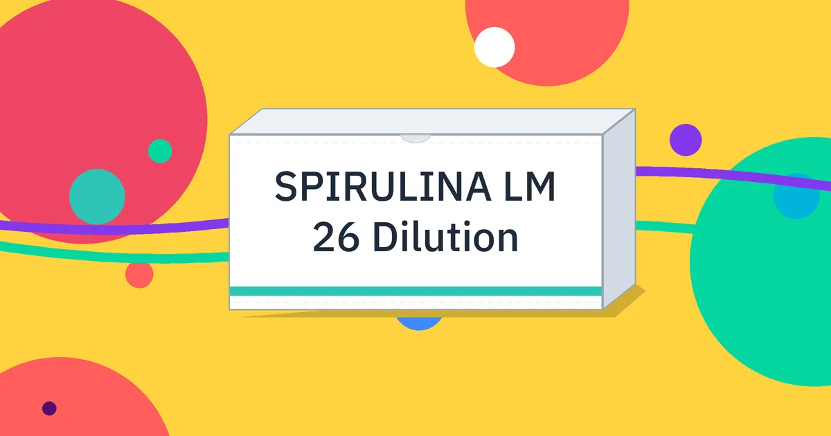Symbolbild: Packung mit der Aufschrift SPIRULINA LM 26 Dilution (PZN 13683064) – Verfügbarkeit und Bezug in Apotheken in Frankfurt am Main