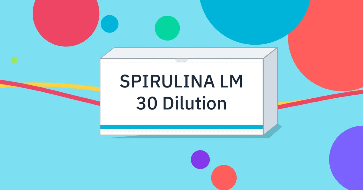 Symbolbild: Packung mit der Aufschrift SPIRULINA LM 30 Dilution (PZN 13683147) – Verfügbarkeit und Bezug in Apotheken in Frankfurt am Main