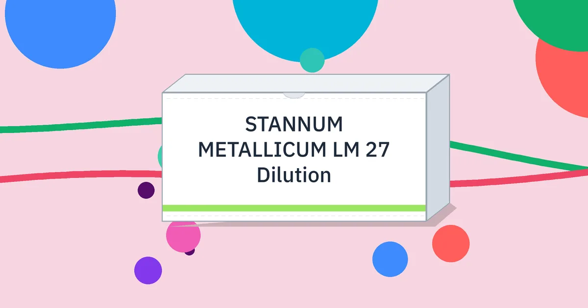 Symbolbild: Packung mit der Aufschrift STANNUM METALLICUM LM 27 Dilution (PZN 13199351) – Verfügbarkeit und Bezug in Apotheken in Frankfurt am Main