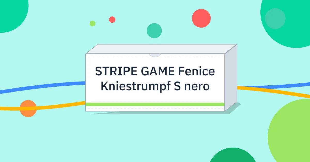 Symbolbild: Packung mit der Aufschrift STRIPE GAME Fenice Kniestrumpf S nero (PZN 20209357) – Verfügbarkeit und Bezug in Apotheken in Frankfurt am Main