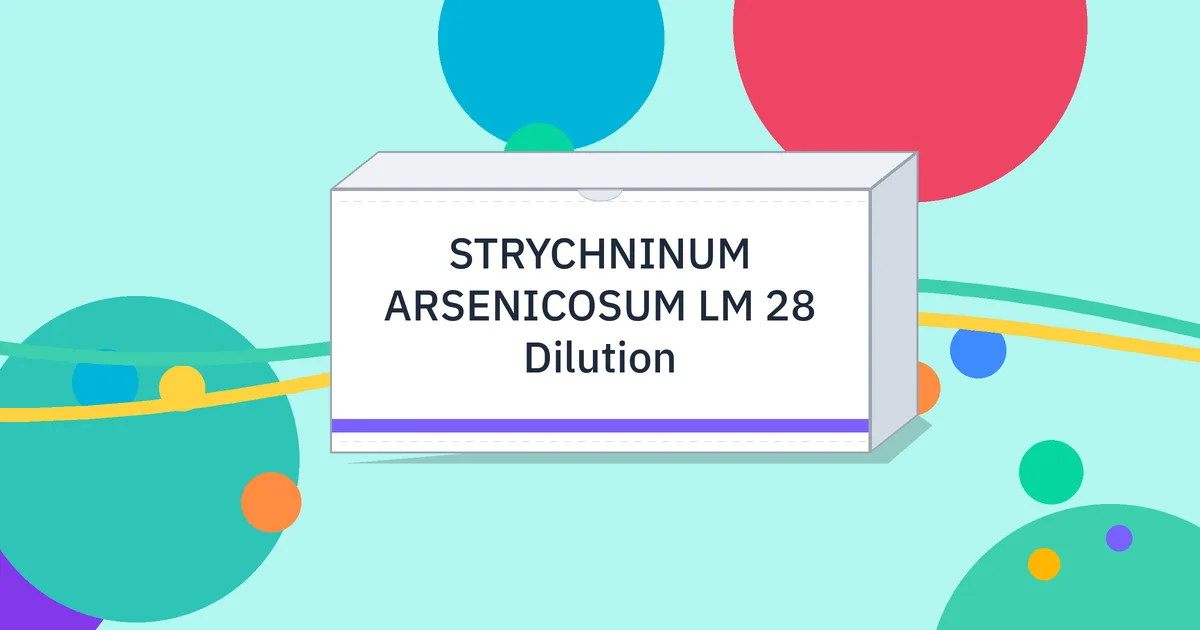 Symbolbild: Packung mit der Aufschrift STRYCHNINUM ARSENICOSUM LM 28 Dilution (PZN 13206016) – Verfügbarkeit und Bezug in Apotheken in Frankfurt am Main