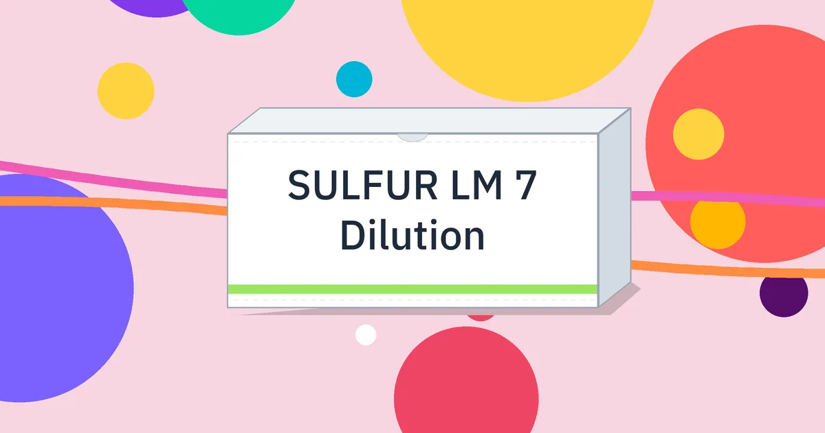 Symbolbild: Packung mit der Aufschrift SULFUR LM 7 Dilution (PZN 13209925) – Verfügbarkeit und Bezug in Apotheken in Frankfurt am Main
