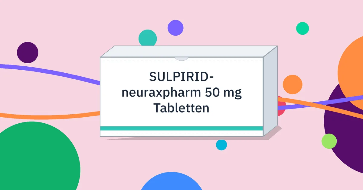 Symbolbild: Packung mit der Aufschrift SULPIRID-neuraxpharm 50 mg Tabletten (PZN 02136264) – Verfügbarkeit und Bezug in Apotheken in Frankfurt am Main