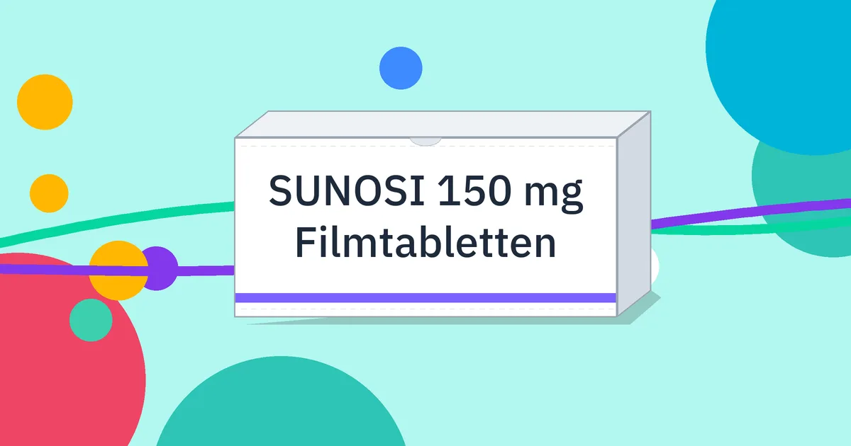 Symbolbild: Packung mit der Aufschrift SUNOSI 150 mg Filmtabletten (PZN 17929450) – Verfügbarkeit und Bezug in Apotheken in Frankfurt am Main