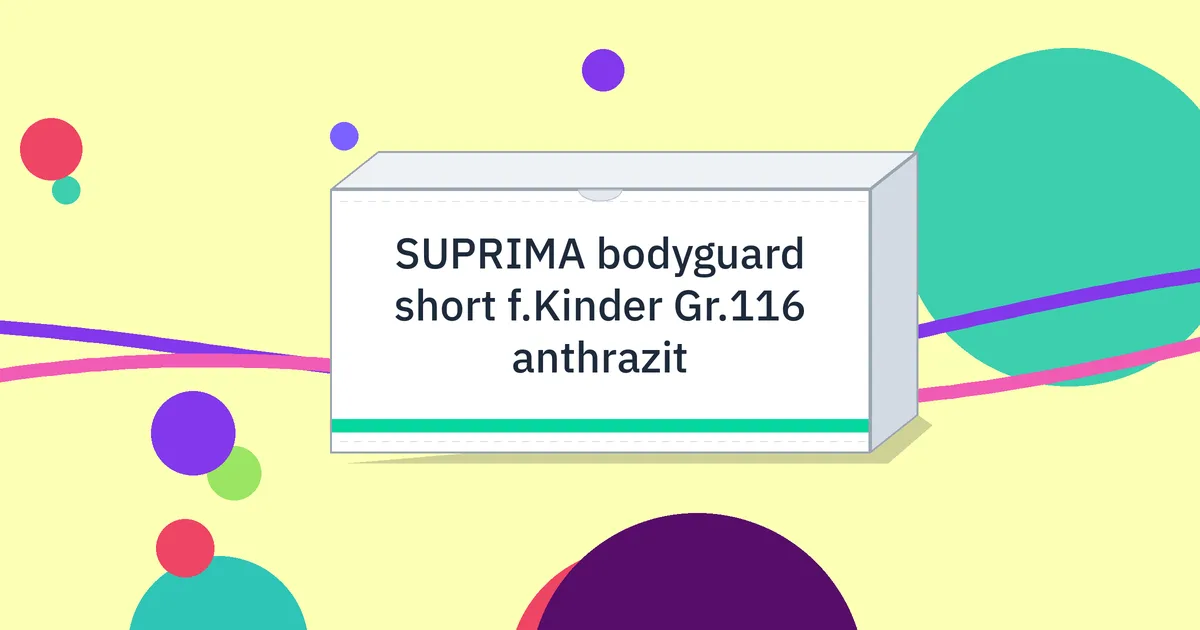 Symbolbild: Packung mit der Aufschrift SUPRIMA bodyguard short f.Kinder Gr.116 anthrazit (PZN 14302911) – Verfügbarkeit und Bezug in Apotheken in Frankfurt am Main