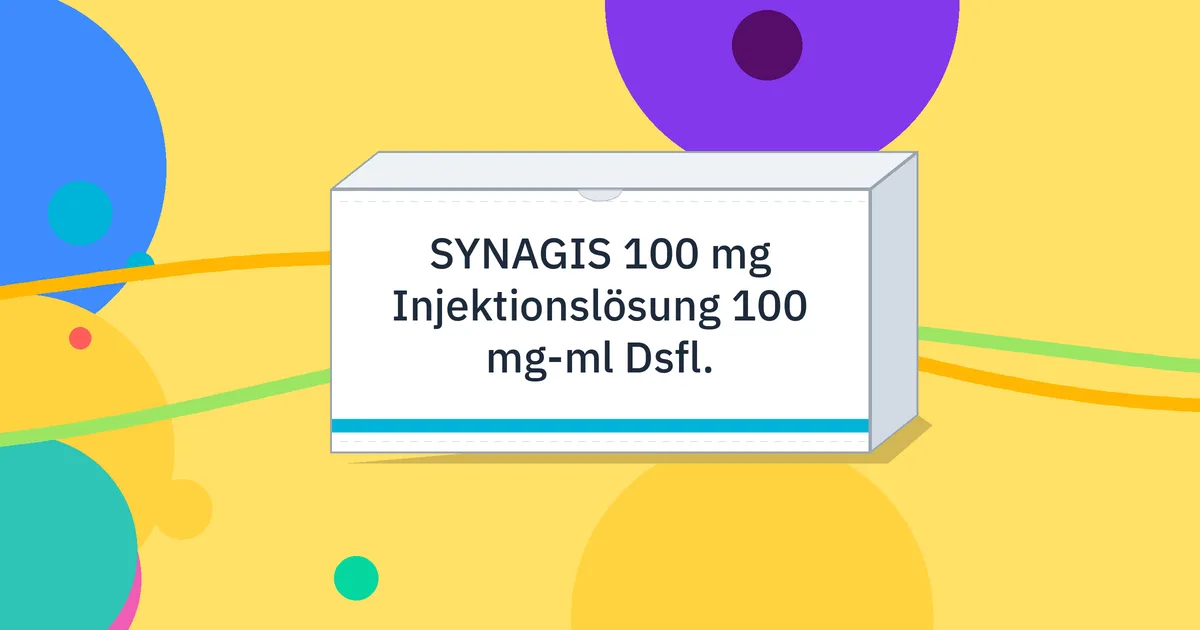 Symbolbild: Packung mit der Aufschrift SYNAGIS 100 mg Injektionslösung 100 mg-ml Dsfl. (PZN 18722113) – Verfügbarkeit und Bezug in Apotheken in Frankfurt am Main