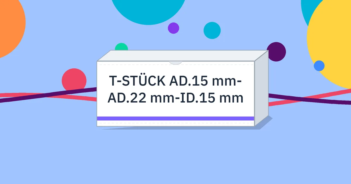 Symbolbild: Packung mit der Aufschrift T-STÜCK AD.15 mm-AD.22 mm-ID.15 mm (PZN 17432235) – Verfügbarkeit und Bezug in Apotheken in Frankfurt am Main