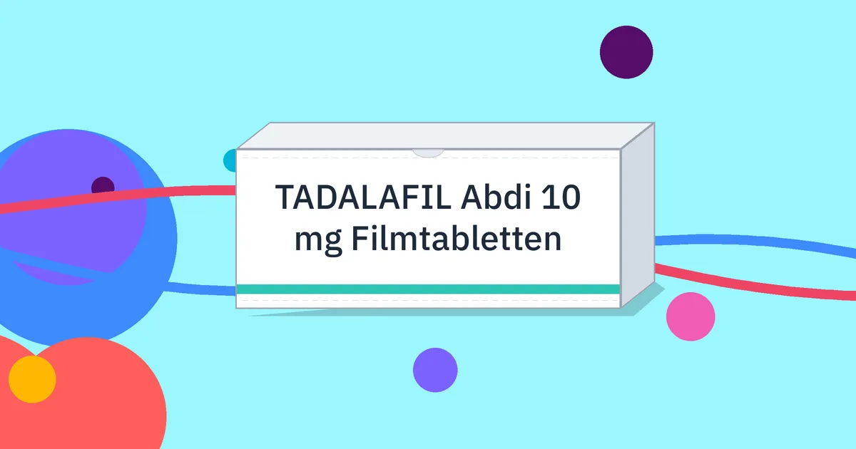 Symbolbild: Packung mit der Aufschrift TADALAFIL Abdi 10 mg Filmtabletten (PZN 17874714) – Verfügbarkeit und Bezug in Apotheken in Frankfurt am Main