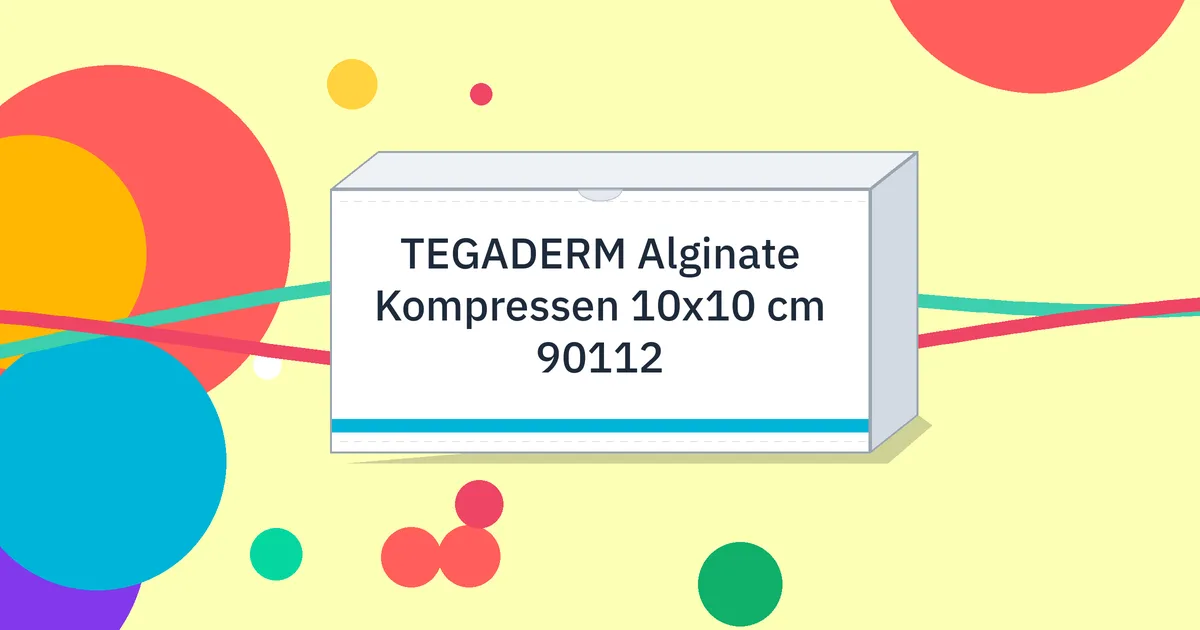 Symbolbild: Packung mit der Aufschrift TEGADERM Alginate Kompressen 10x10 cm 90112 (PZN 07239112) – Verfügbarkeit und Bezug in Apotheken in Frankfurt am Main