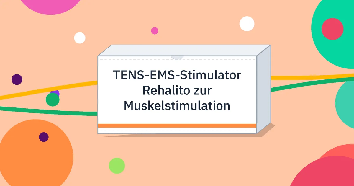 Symbolbild: Packung mit der Aufschrift TENS-EMS-Stimulator Rehalito zur Muskelstimulation (PZN 01266272) – Verfügbarkeit und Bezug in Apotheken in Frankfurt am Main
