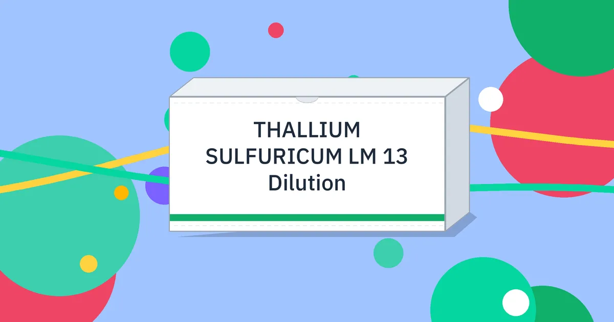 Symbolbild: Packung mit der Aufschrift THALLIUM SULFURICUM LM 13 Dilution (PZN 13218864) – Verfügbarkeit und Bezug in Apotheken in Frankfurt am Main
