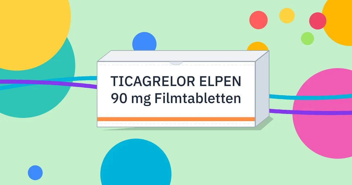 Symbolbild: Packung mit der Aufschrift TICAGRELOR ELPEN 90 mg Filmtabletten (PZN 19770344) – Verfügbarkeit und Bezug in Apotheken in Frankfurt am Main