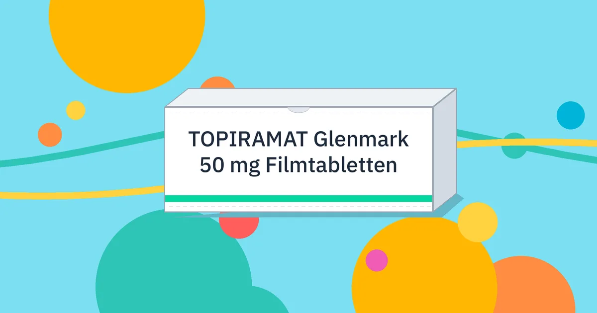 Symbolbild: Packung mit der Aufschrift TOPIRAMAT Glenmark 50 mg Filmtabletten (PZN 09098621) – Verfügbarkeit und Bezug in Apotheken in Frankfurt am Main