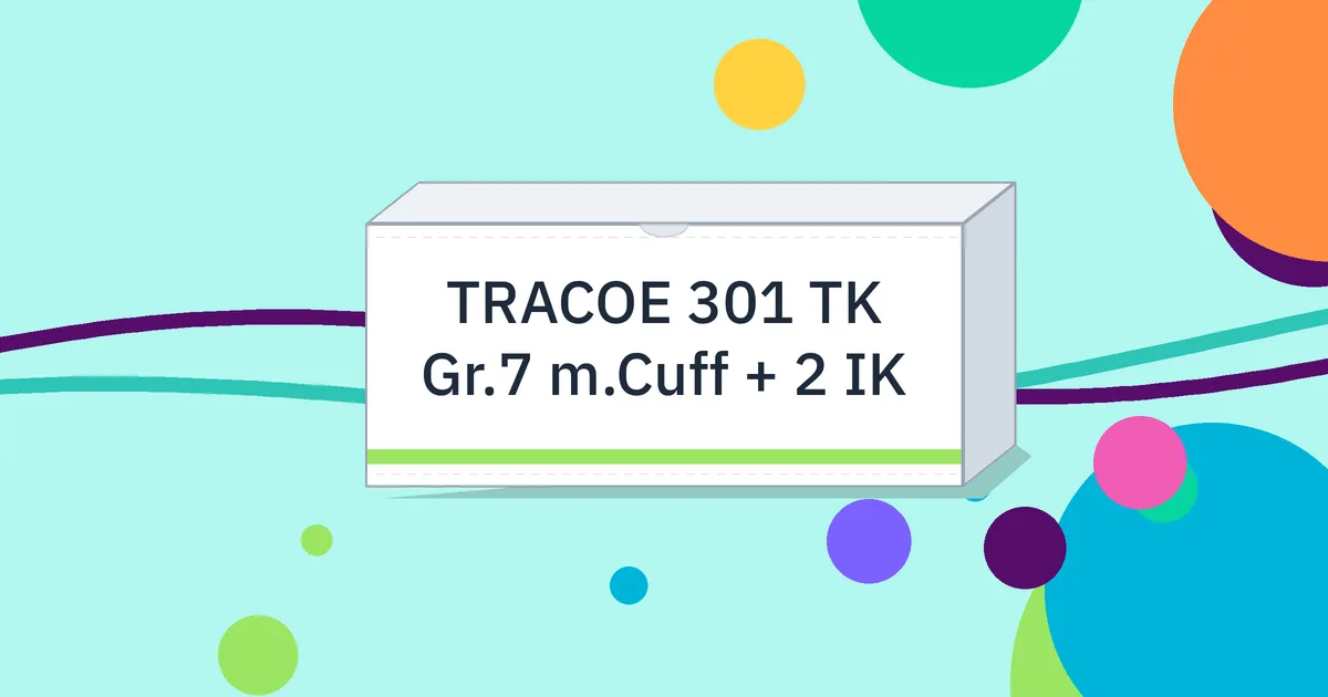 Symbolbild: Packung mit der Aufschrift TRACOE 301 TK Gr.7 m.Cuff + 2 IK (PZN 02717392) – Verfügbarkeit und Bezug in Apotheken in Frankfurt am Main
