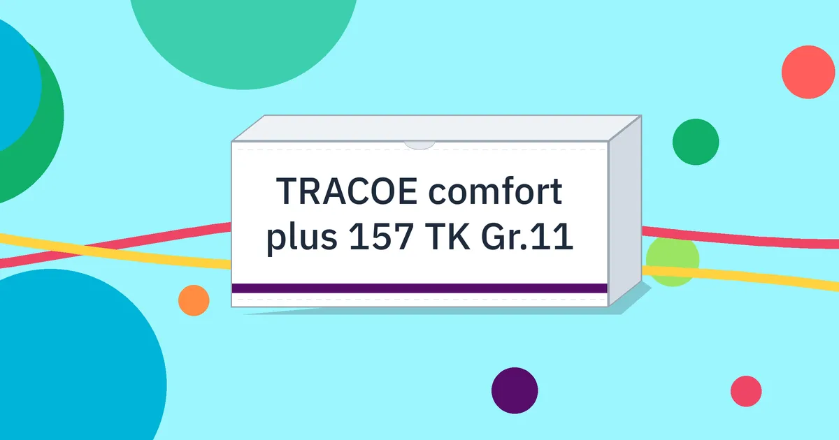 Symbolbild: Packung mit der Aufschrift TRACOE comfort plus 157 TK Gr.11 (PZN 10750558) – Verfügbarkeit und Bezug in Apotheken in Frankfurt am Main