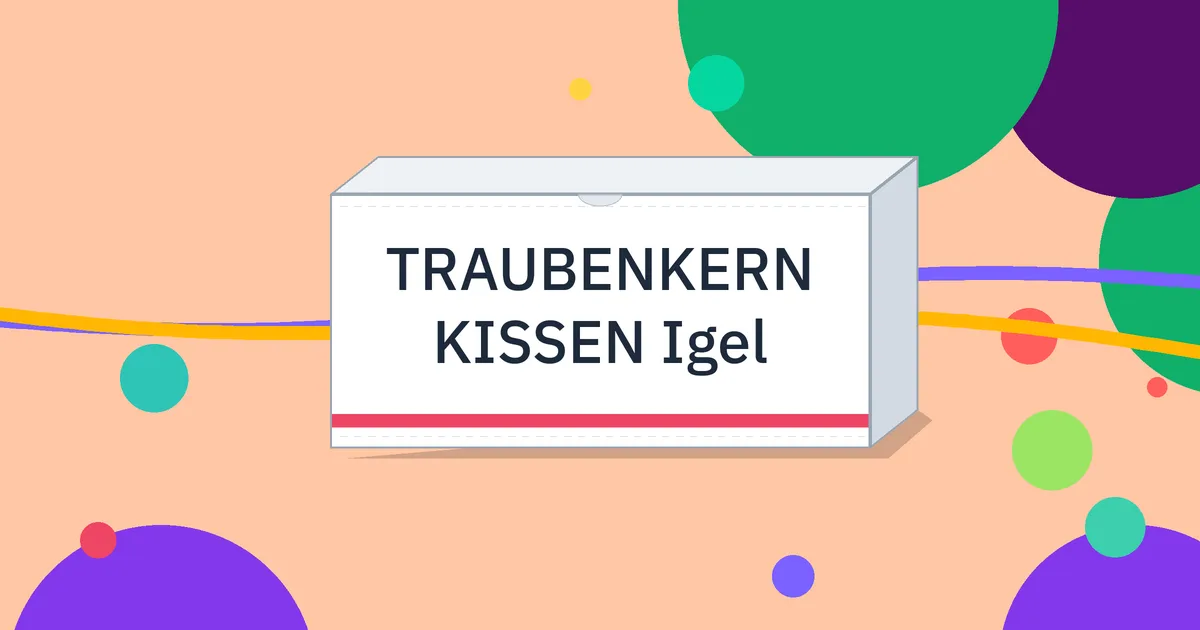 Symbolbild: Packung mit der Aufschrift TRAUBENKERN KISSEN Igel (PZN 16511412) – Verfügbarkeit und Bezug in Apotheken in Frankfurt am Main