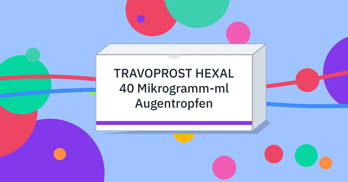 Symbolbild: Packung mit der Aufschrift TRAVOPROST HEXAL 40 Mikrogramm-ml Augentropfen (PZN 11538524) – Verfügbarkeit und Bezug in Apotheken in Frankfurt am Main