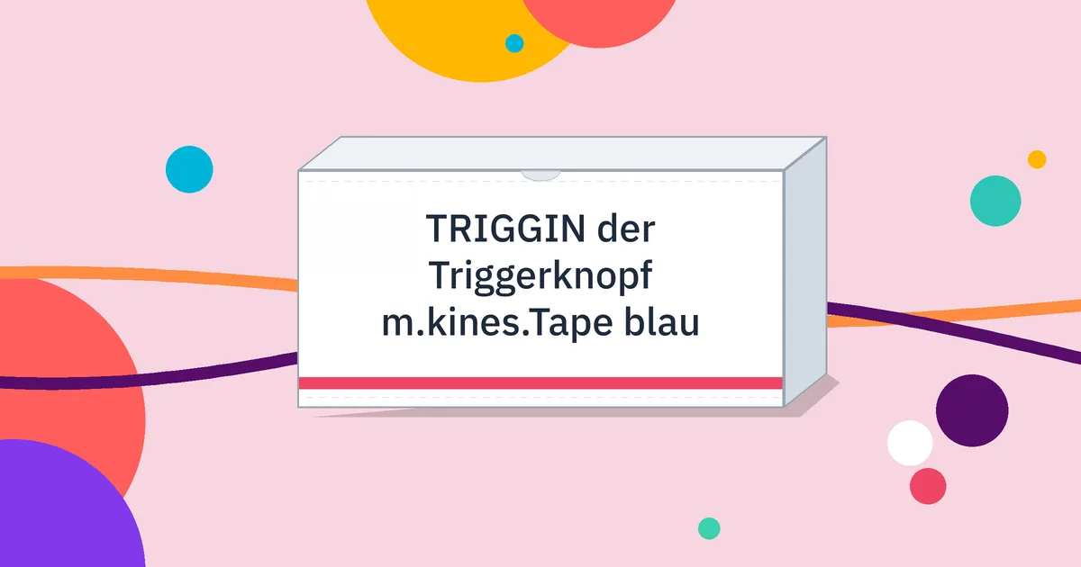 Symbolbild: Packung mit der Aufschrift TRIGGIN der Triggerknopf m.kines.Tape blau (PZN 18160023) – Verfügbarkeit und Bezug in Apotheken in Frankfurt am Main