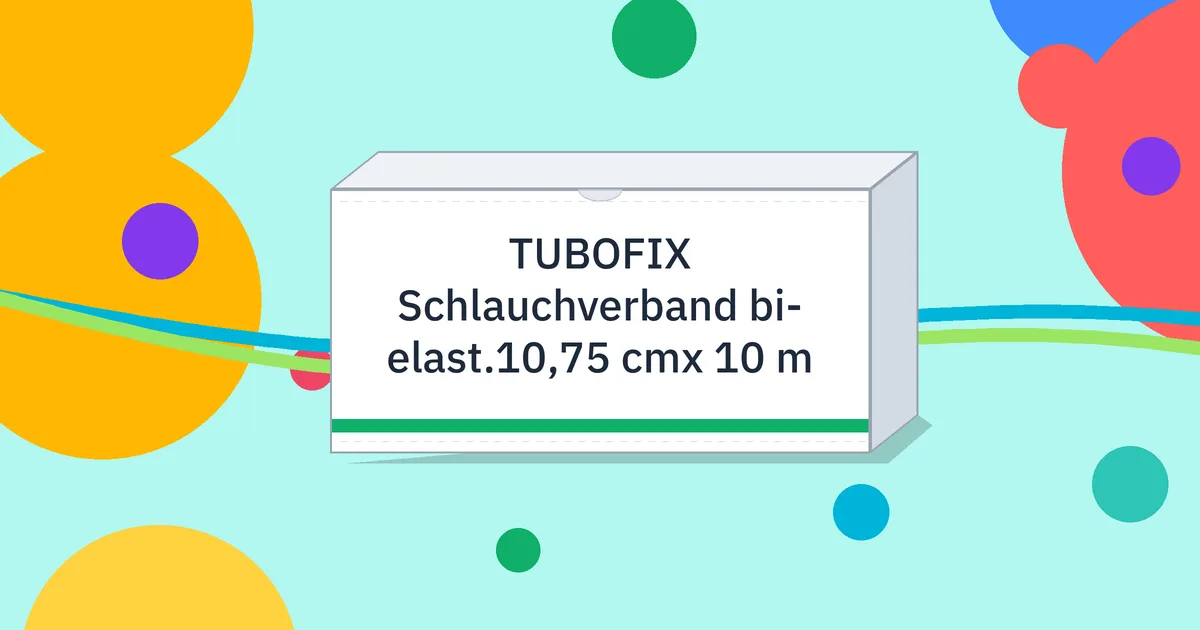 Symbolbild: Packung mit der Aufschrift TUBOFIX Schlauchverband bi-elast.10,75 cmx 10 m (PZN 19721328) – Verfügbarkeit und Bezug in Apotheken in Frankfurt am Main