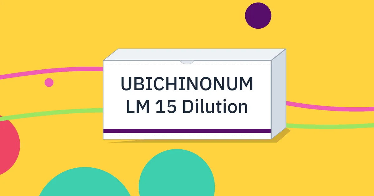 Symbolbild: Packung mit der Aufschrift UBICHINONUM LM 15 Dilution (PZN 13254848) – Verfügbarkeit und Bezug in Apotheken in Frankfurt am Main