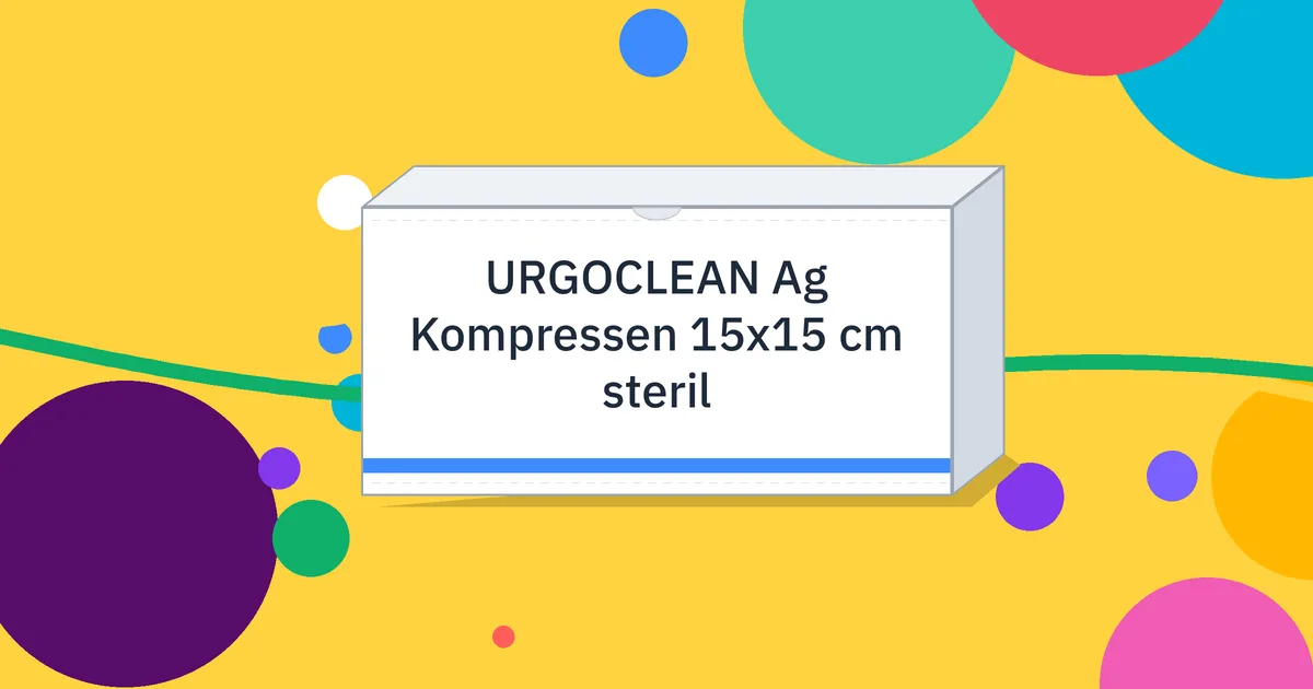 Symbolbild: Packung mit der Aufschrift URGOCLEAN Ag Kompressen 15x15 cm steril (PZN 11370042) – Verfügbarkeit und Bezug in Apotheken in Frankfurt am Main