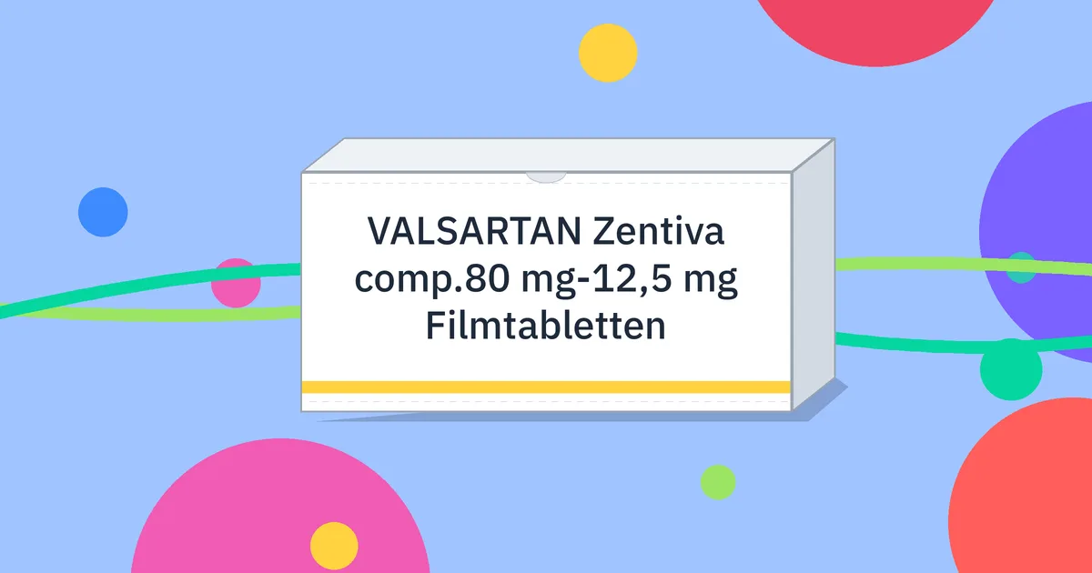 Symbolbild: Packung mit der Aufschrift VALSARTAN Zentiva comp.80 mg-12,5 mg Filmtabletten (PZN 08409421) – Verfügbarkeit und Bezug in Apotheken in Frankfurt am Main