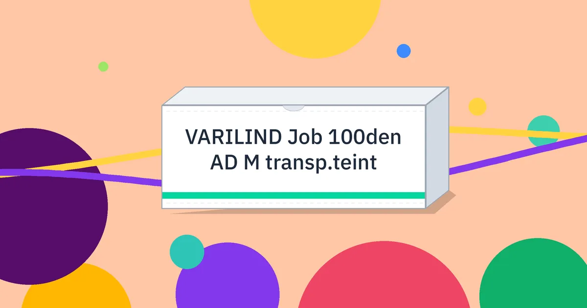 Symbolbild: Packung mit der Aufschrift VARILIND Job 100den AD M transp.teint (PZN 04471742) – Verfügbarkeit und Bezug in Apotheken in Frankfurt am Main