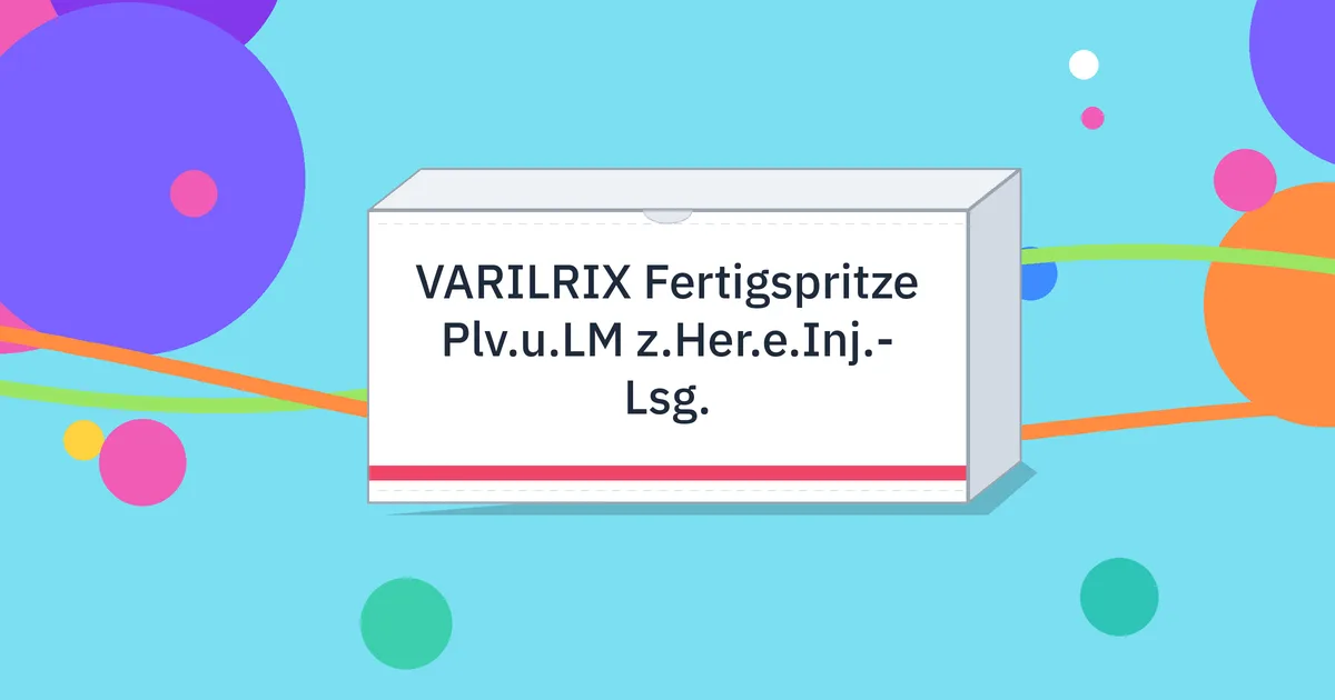 Symbolbild: Packung mit der Aufschrift VARILRIX Fertigspritze Plv.u.LM z.Her.e.Inj.-Lsg. (PZN 01926969) – Verfügbarkeit und Bezug in Apotheken in Frankfurt am Main