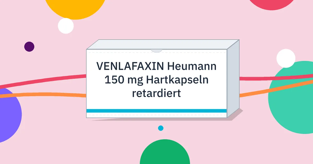 Symbolbild: Packung mit der Aufschrift VENLAFAXIN Heumann 150 mg Hartkapseln retardiert (PZN 06637939) – Verfügbarkeit und Bezug in Apotheken in Frankfurt am Main