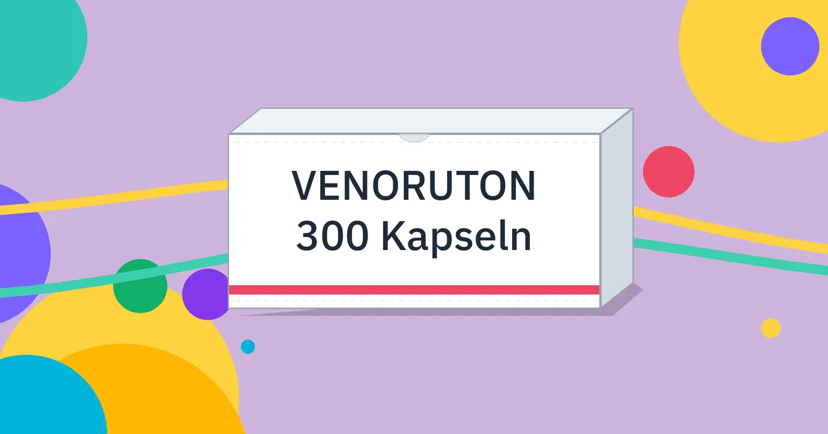 Symbolbild: Packung mit der Aufschrift VENORUTON 300 Kapseln (PZN 03177822) – Verfügbarkeit und Bezug in Apotheken in Frankfurt am Main