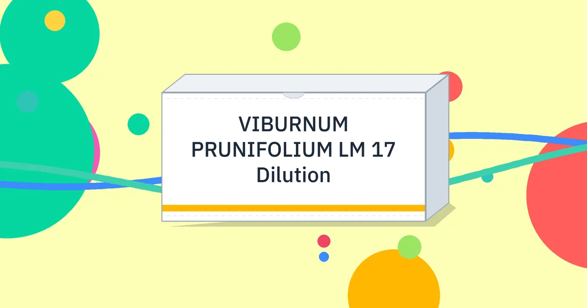 Symbolbild: Packung mit der Aufschrift VIBURNUM PRUNIFOLIUM LM 17 Dilution (PZN 13271887) – Verfügbarkeit und Bezug in Apotheken in Frankfurt am Main