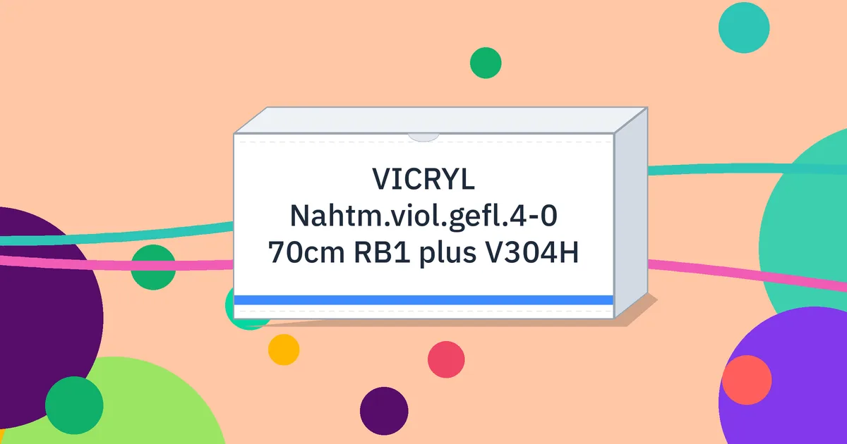 Symbolbild: Packung mit der Aufschrift VICRYL Nahtm.viol.gefl.4-0 70cm RB1 plus V304H (PZN 16809962) – Verfügbarkeit und Bezug in Apotheken in Frankfurt am Main