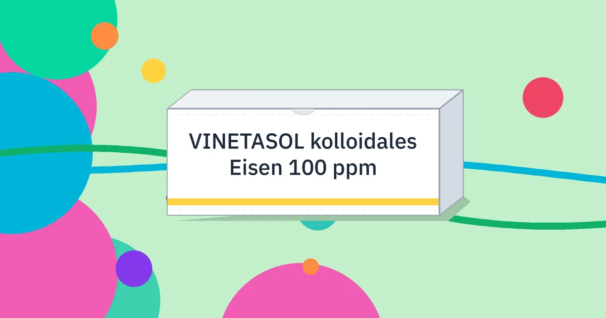 Symbolbild: Packung mit der Aufschrift VINETASOL kolloidales Eisen 100 ppm (PZN 19528933) – Verfügbarkeit und Bezug in Apotheken in Frankfurt am Main