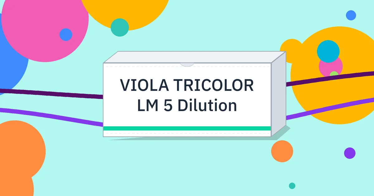 Symbolbild: Packung mit der Aufschrift VIOLA TRICOLOR LM 5 Dilution (PZN 13276028) – Verfügbarkeit und Bezug in Apotheken in Frankfurt am Main