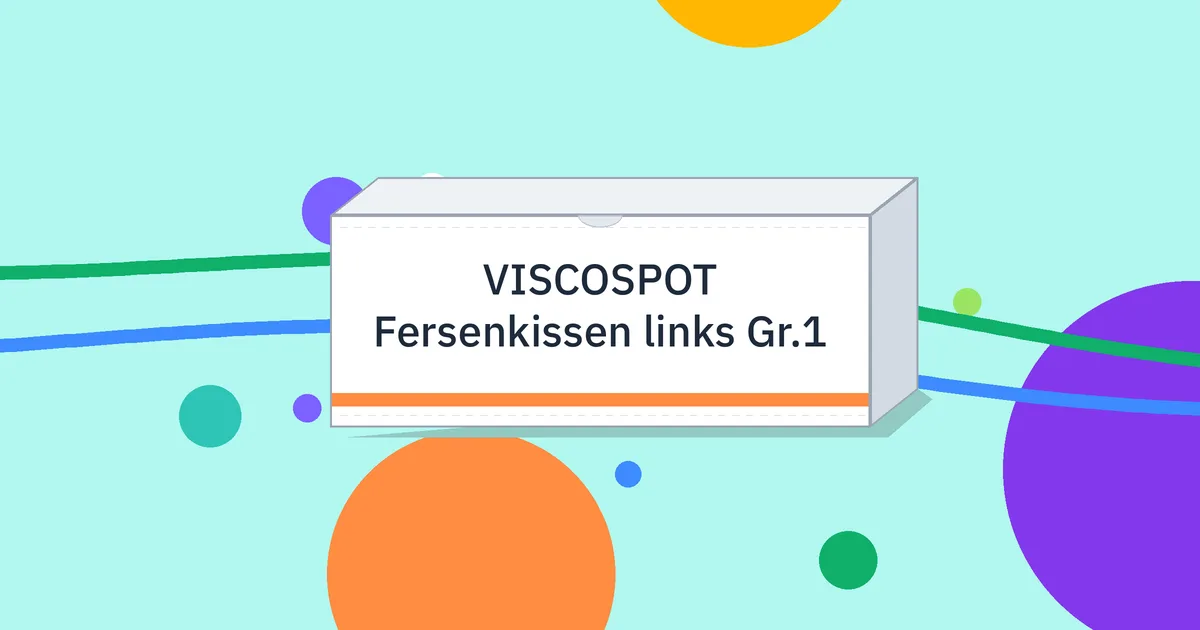 Symbolbild: Packung mit der Aufschrift VISCOSPOT Fersenkissen links Gr.1 (PZN 08912143) – Verfügbarkeit und Bezug in Apotheken in Frankfurt am Main