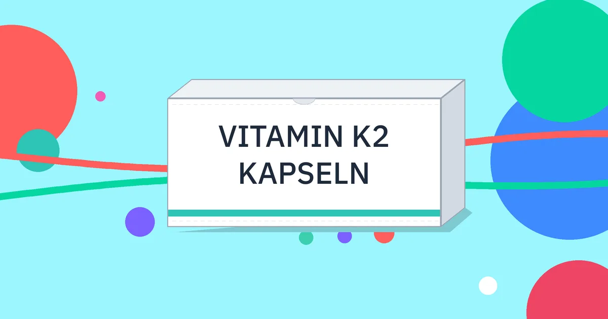 Symbolbild: Packung mit der Aufschrift VITAMIN K2 KAPSELN (PZN 18833976) – Verfügbarkeit und Bezug in Apotheken in Frankfurt am Main